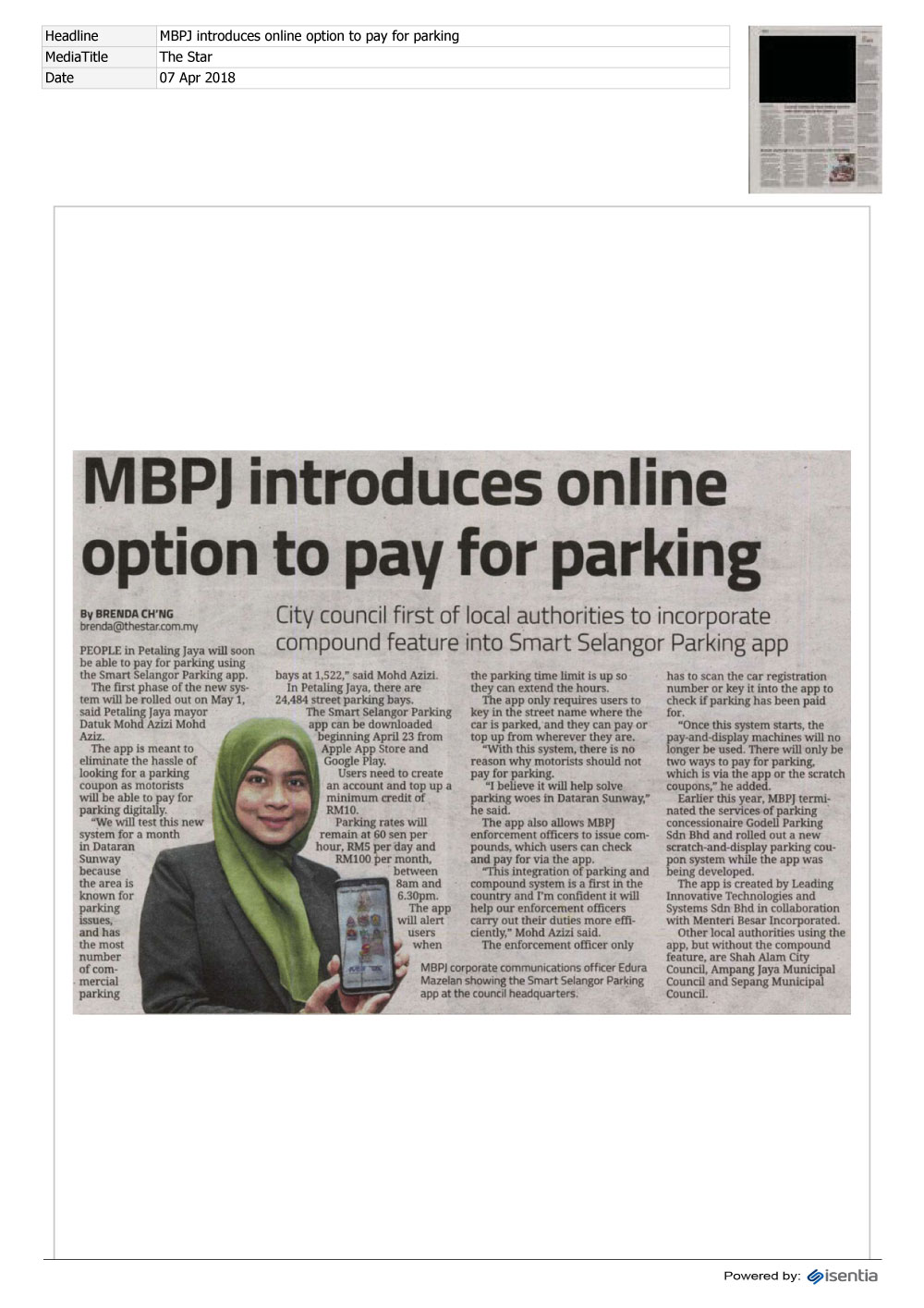 MBPJ introduces online option to pay for parking – Menteri Besar ...
